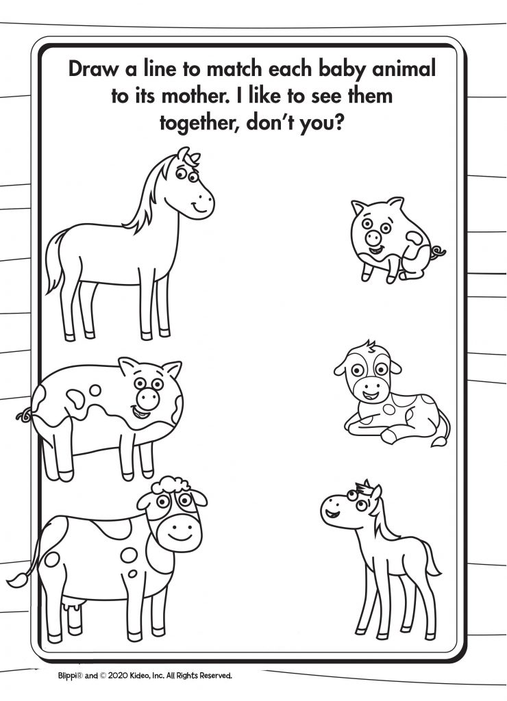 Enjoy Coloring, Matching, and More with Blippi Activity Sheets ...